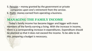 MANAGING FAMILY INCOME | PPTX