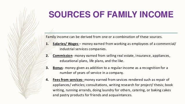 MANAGING FAMILY INCOME