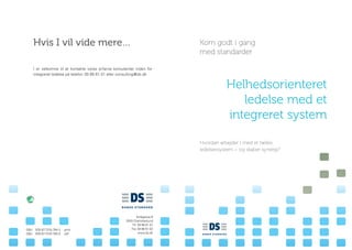 Helhedsorienteret ledelse med et integreret system | PPT
