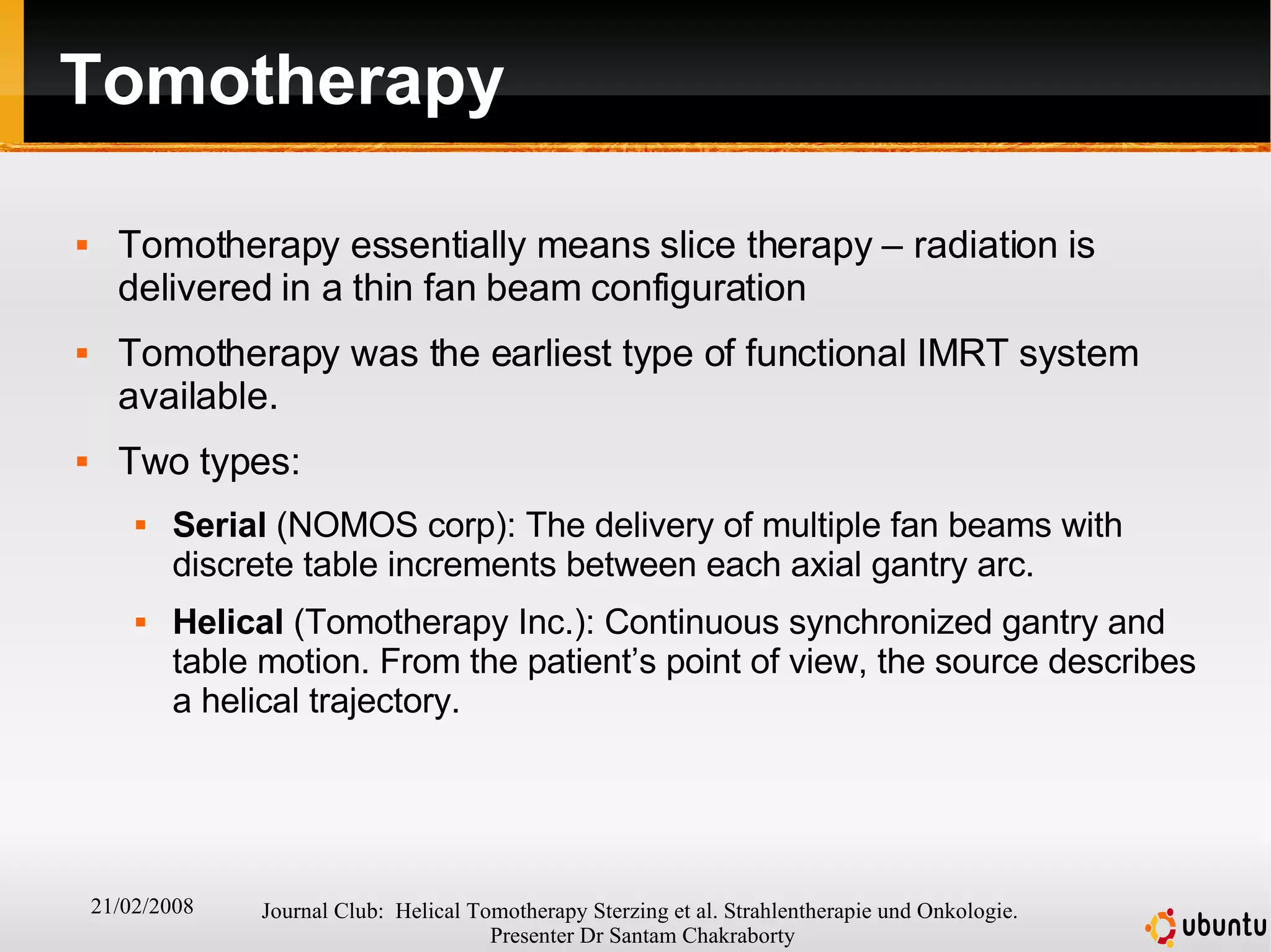 Helical Tomotherapy | ODP