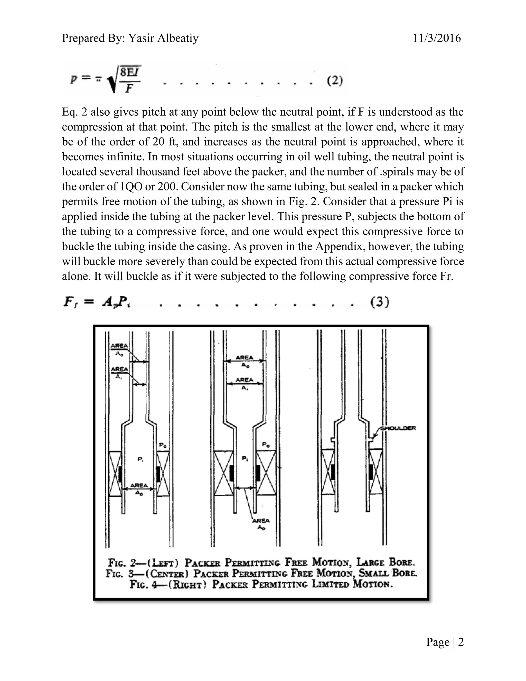 Helical buckling of Tubing | PDF