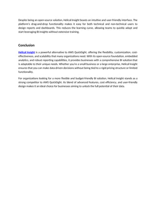 Helical Insight A Powerful Alternative to AWS QuickSight for Business ...