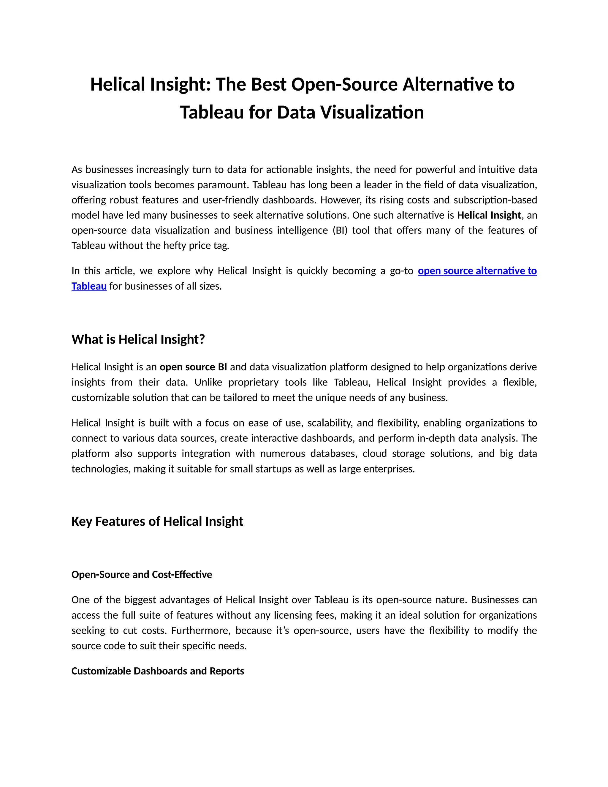 Helical Insight The Best Open Source Alternative to Tableau for Data ...