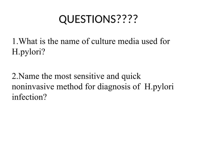 HELICOBACTER PYLORI by Dr Teena Varghese. pptx | PPT