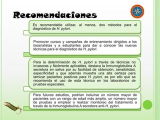 Helicobacter pylori (IgAs y test de ureasa) | PPTX