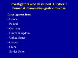 Helicobacter pylori & Nobel Prize in medicine & physiology | PPT