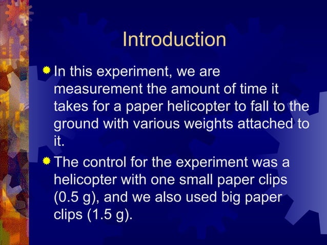 Helicopter Experiment | PPS