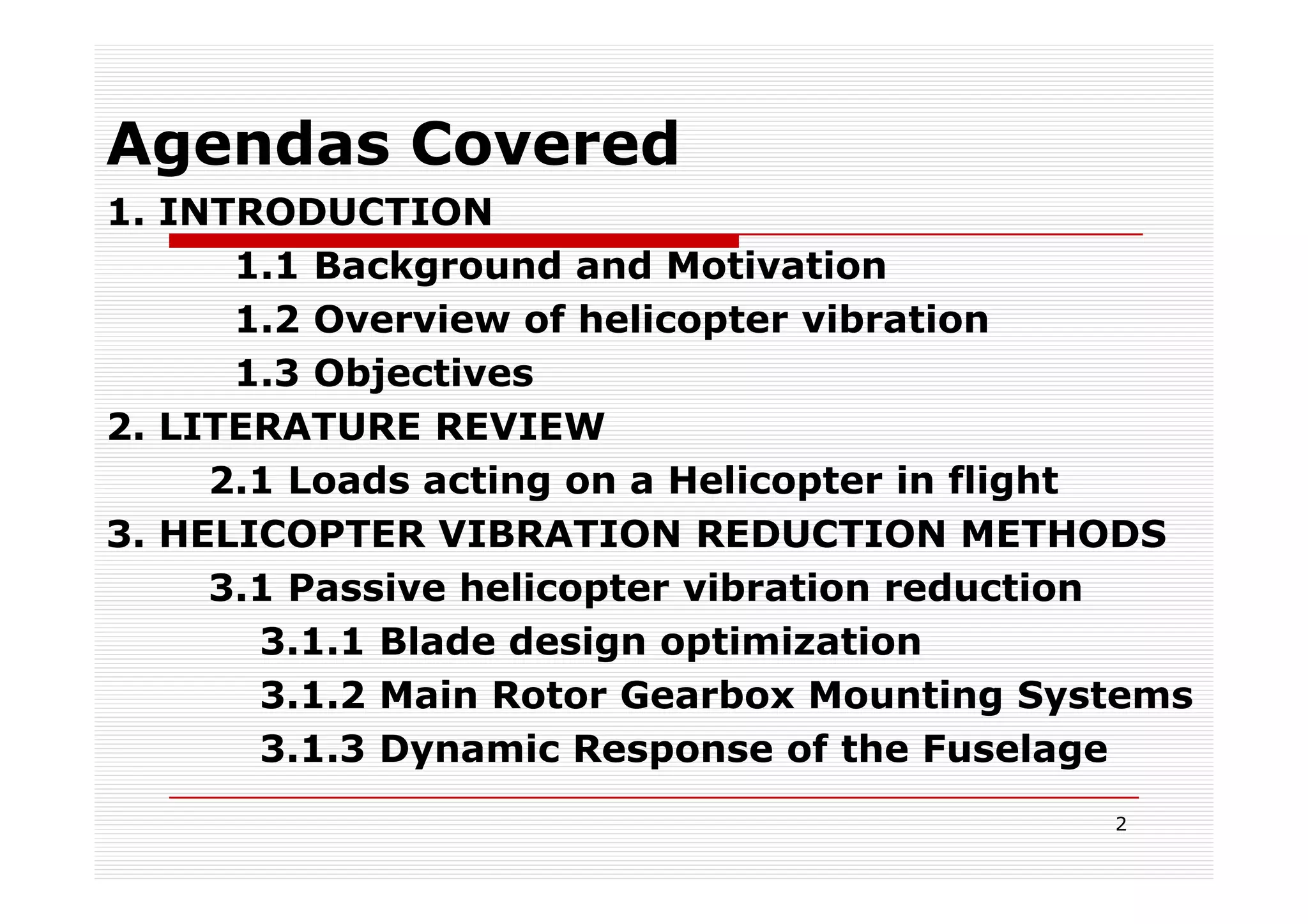Helicopter vibration reduction techniques | PDF