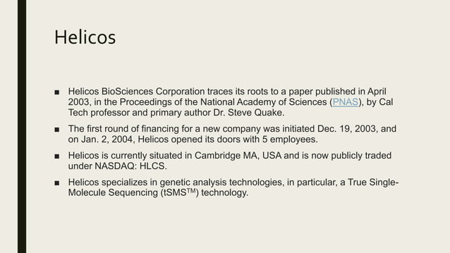 Helicos Sequencing | PPTX | Biological Sciences | Science