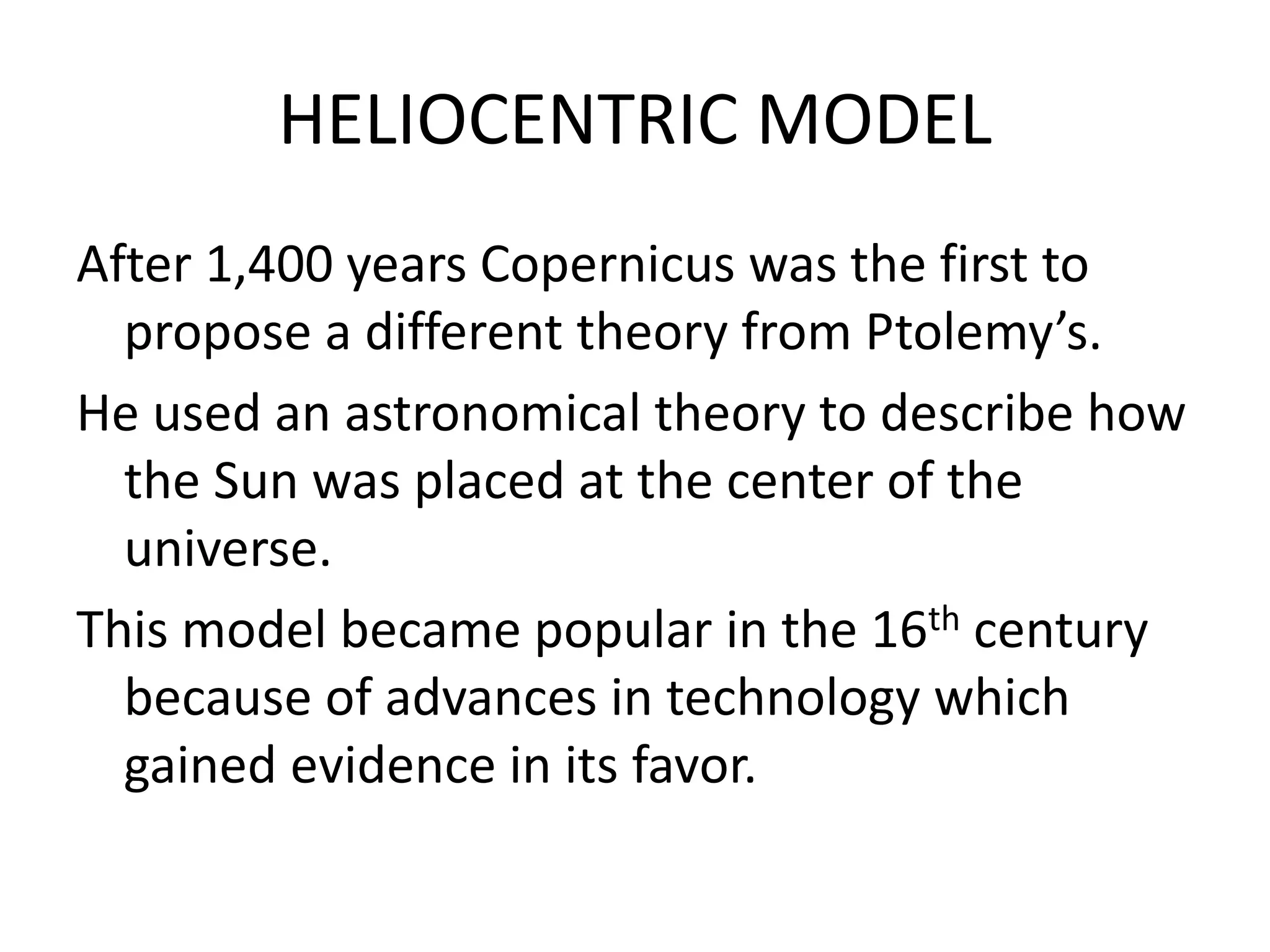 Heliocentric model and Copernicus | PPTX
