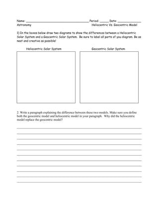 Heliocentric vs Geocentric HW | DOC