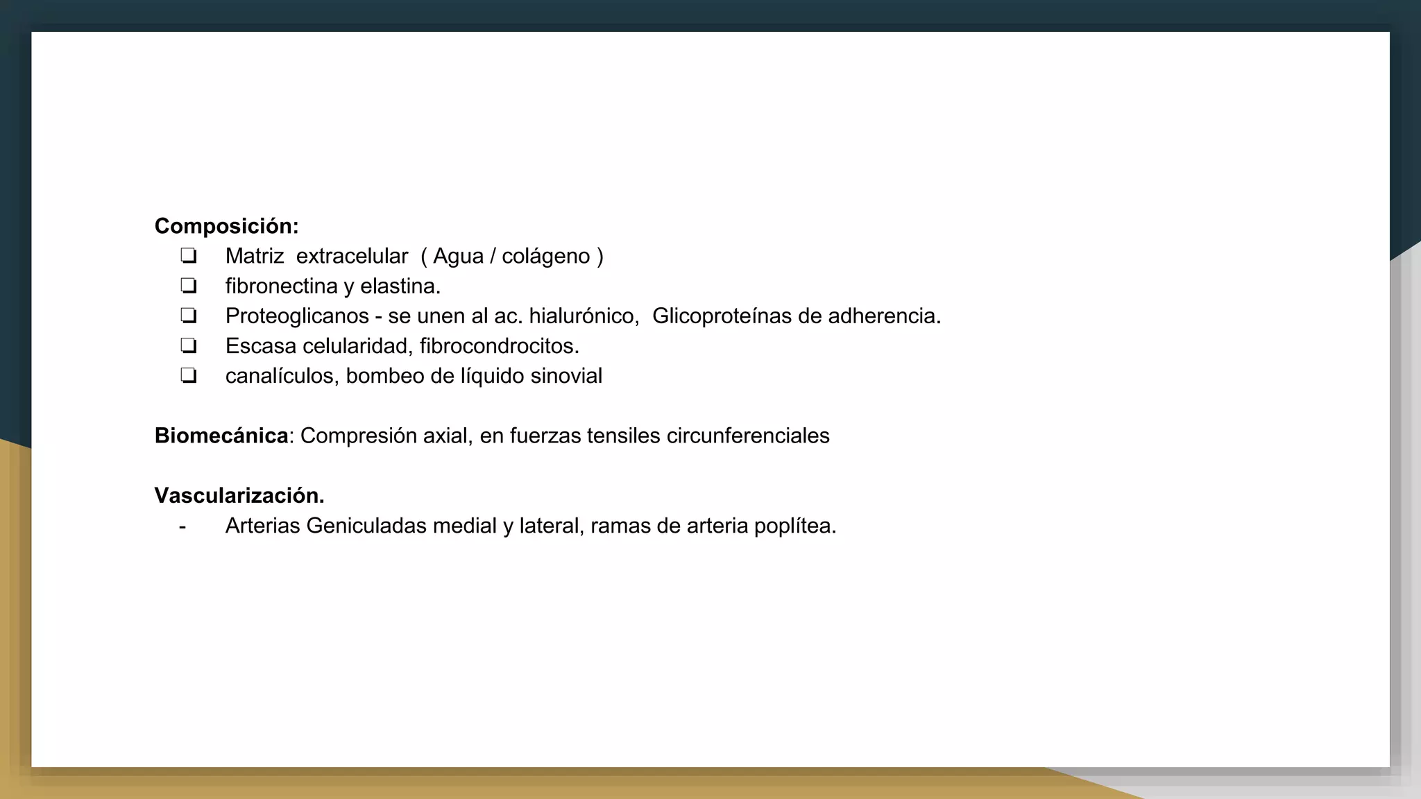 MENISCO ANATOMIA | PPTX
