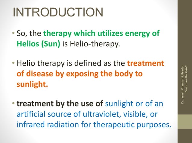 Helio-therapy | PPTX | Bath and Shower | Personal Care