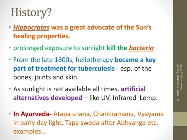 Helio-therapy | PPTX | Bath and Shower | Personal Care