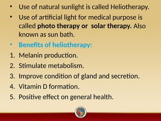 Heliotherapy.ppt electrotherapy topic presentation | PPT