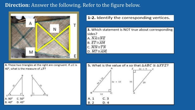 Corresponding Parts of Congruent Triangles are Congruent | PPTX | 3-D ...