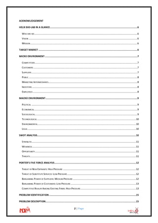 Helix bio lab marketing | PDF