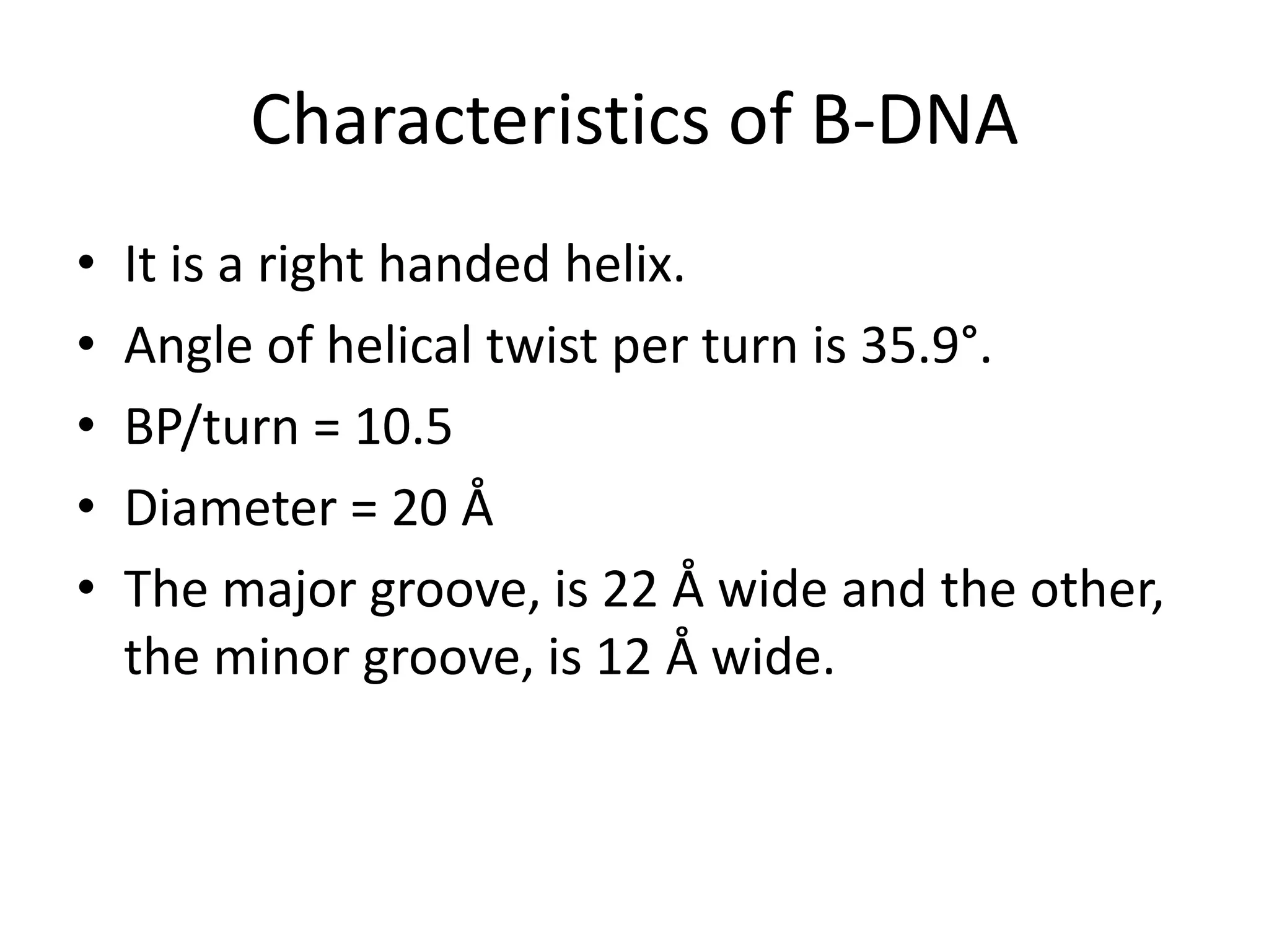 Helix structure and molecular recognition by B-DNA | PPTX