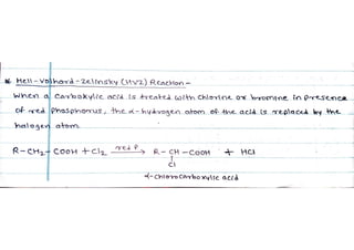 Hell - Volhard - Zelinsky (HVZ) Reaction | PDF