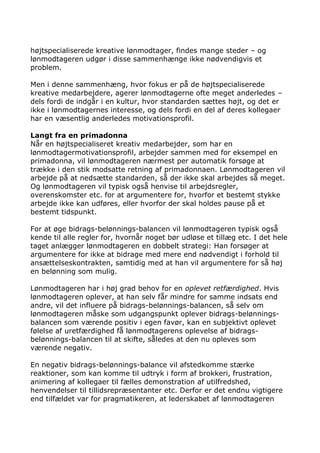 Helle hein ledelse af specialiserede medarbejdere | DOCX