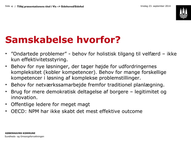 Oplæg ved Helle Hygum Espersen omkring samskabelse mellem civilsamfund ...