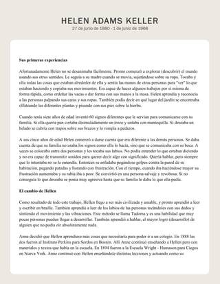 Helen Keller Biografia | PDF
