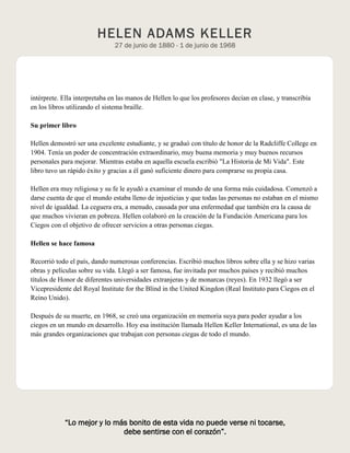 Helen Keller Biografia | PDF
