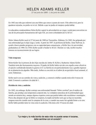 Helen Keller Biografia | PDF