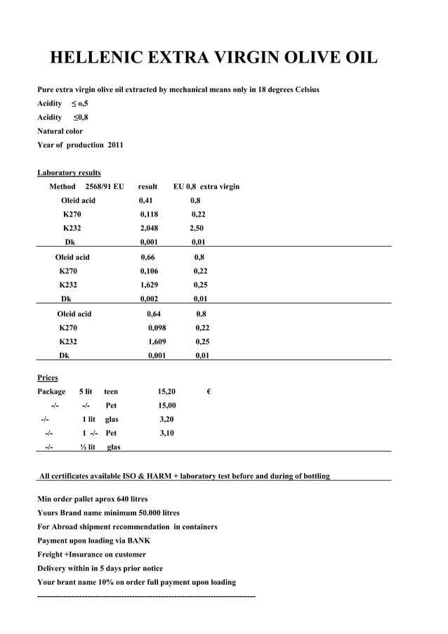 Hellenic extra virgin olive oil | PDF | Cooking | Food & Drink