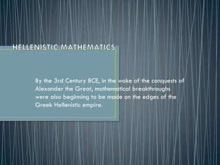 Hellenistic mathematics | PDF