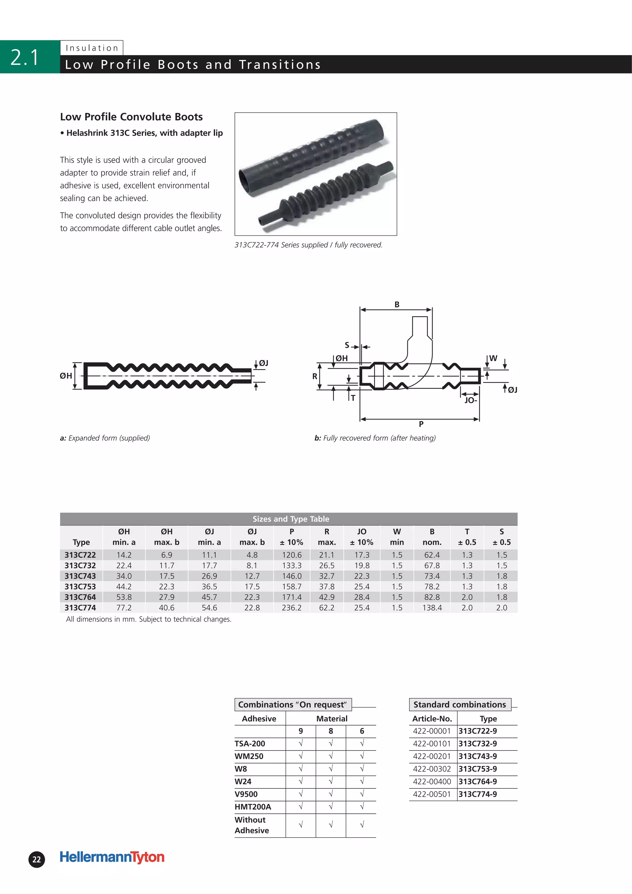 Hellermann Tyton Convolute Heat Shrink Boots - Spec Sheet | PDF