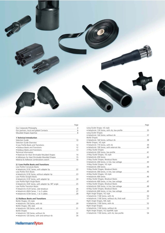 Hellermann Tyton Heat Shrink Moulded Shapes - Cable Boots, Breakouts ...