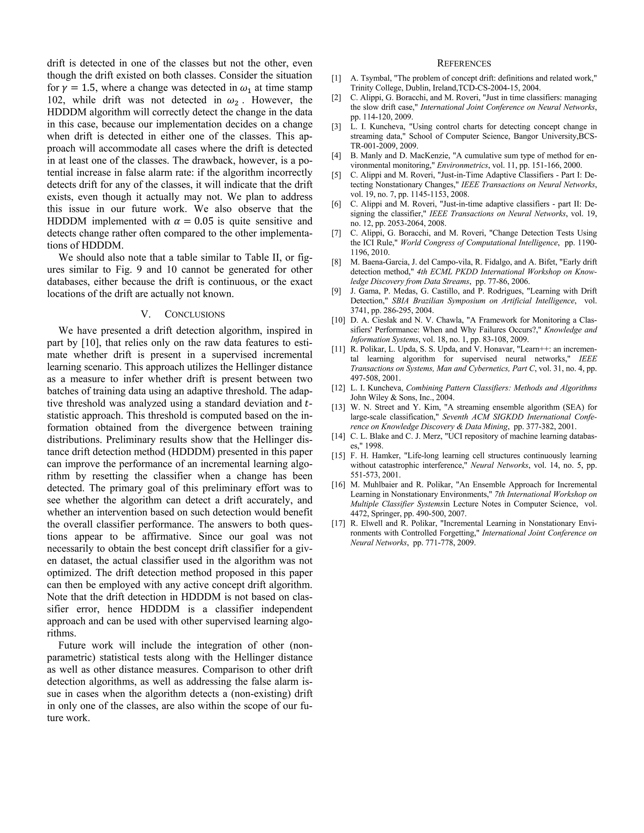 Hellinger distance based drift detection for | PDF