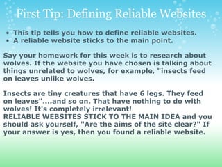 Reliable Websites | PPT