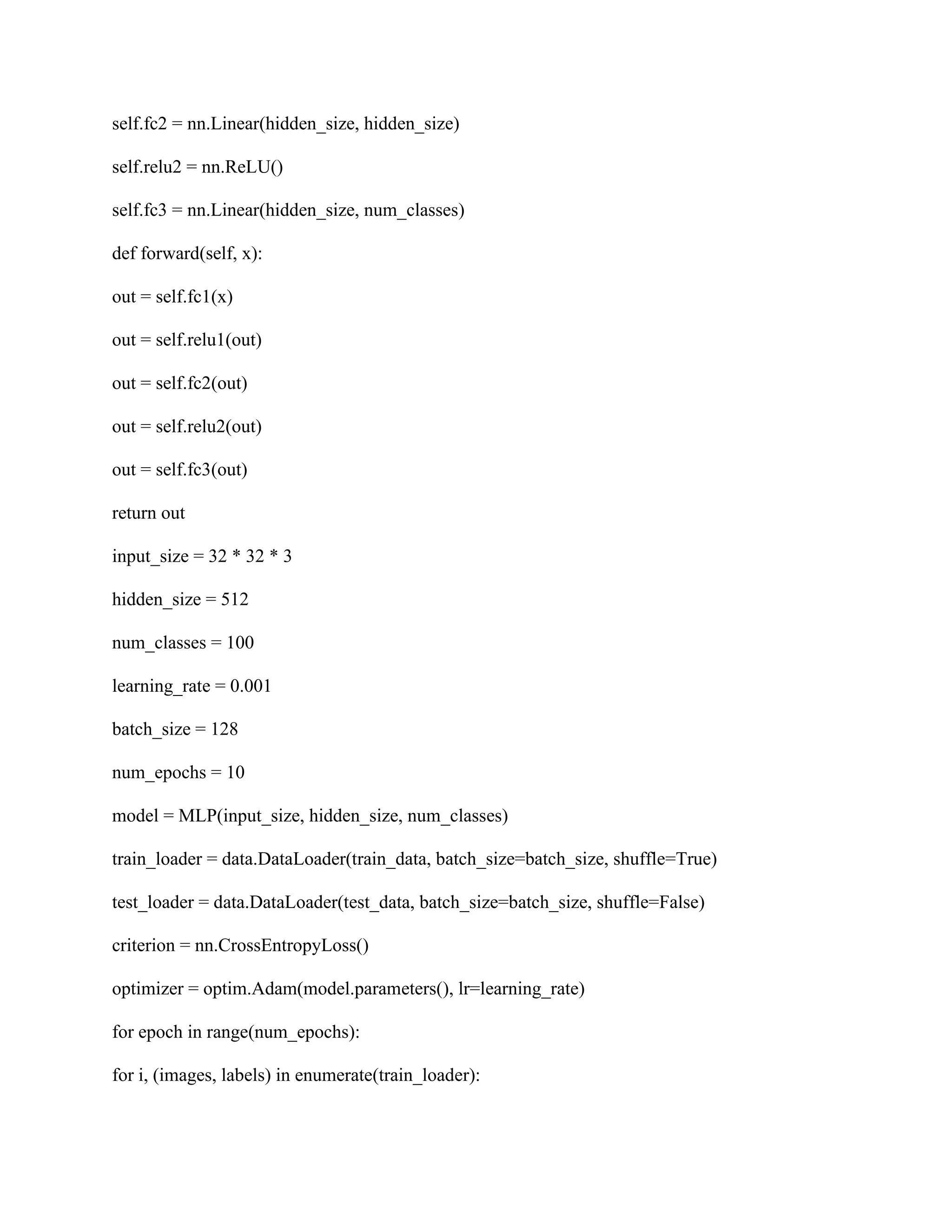 Hello- below is my code for MPL image classification- I am running the.pdf