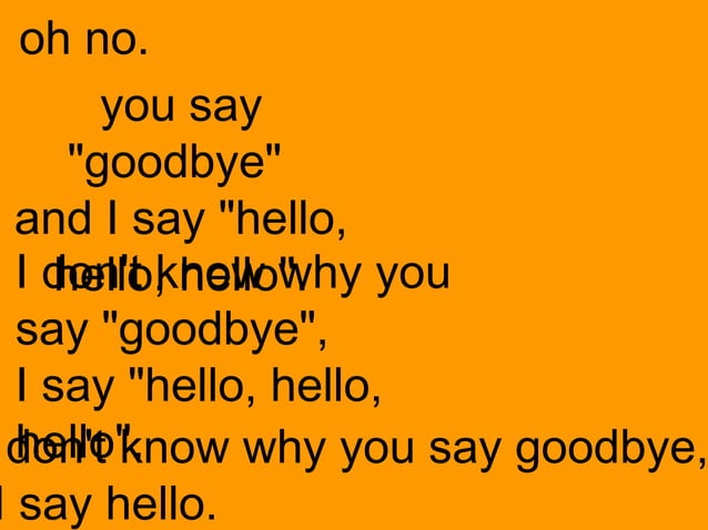 Hello goodbye | PPT