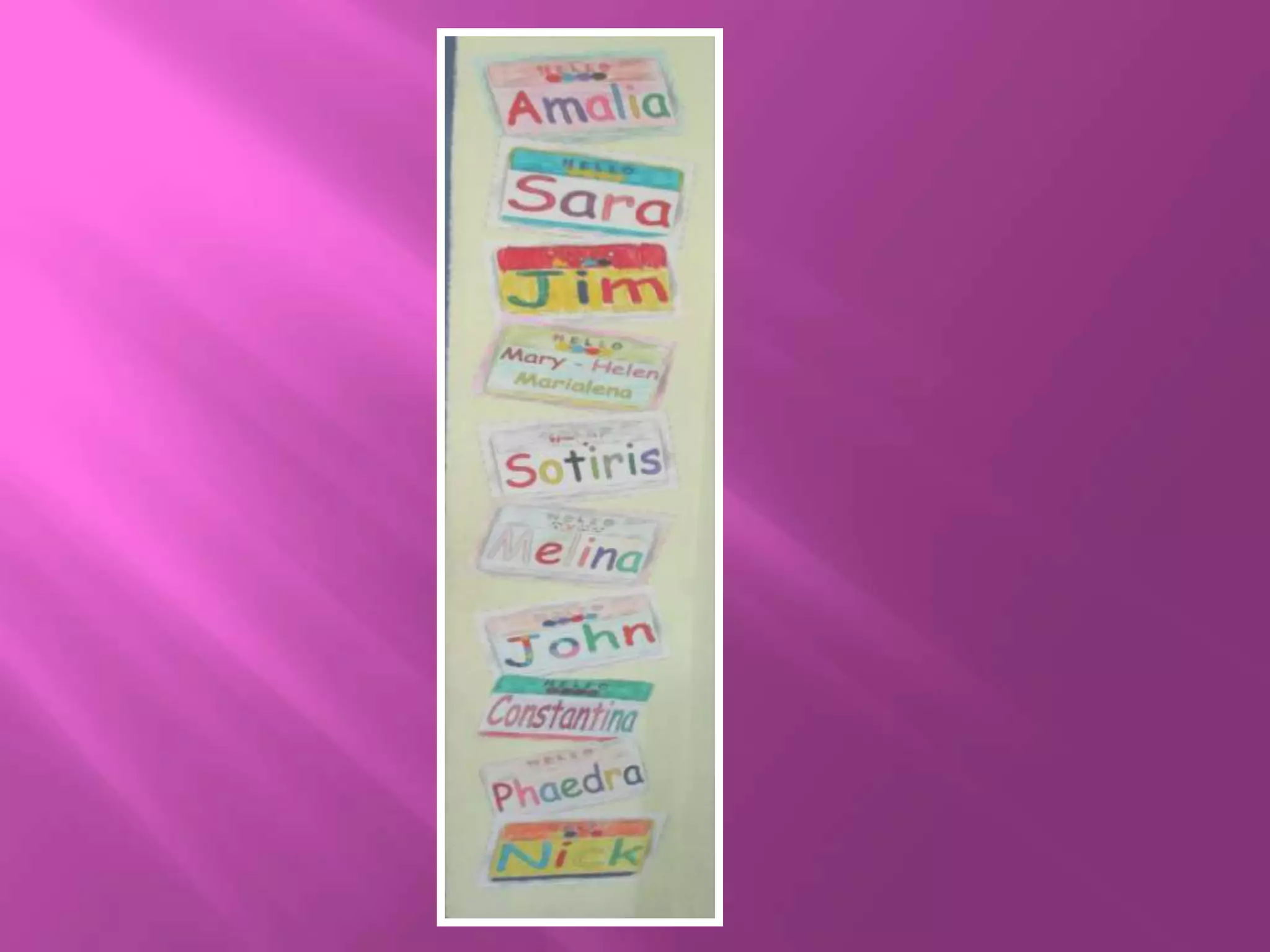 Hello/Name Signs - 2nd Grade - Primary School of Sourpi | PPTX