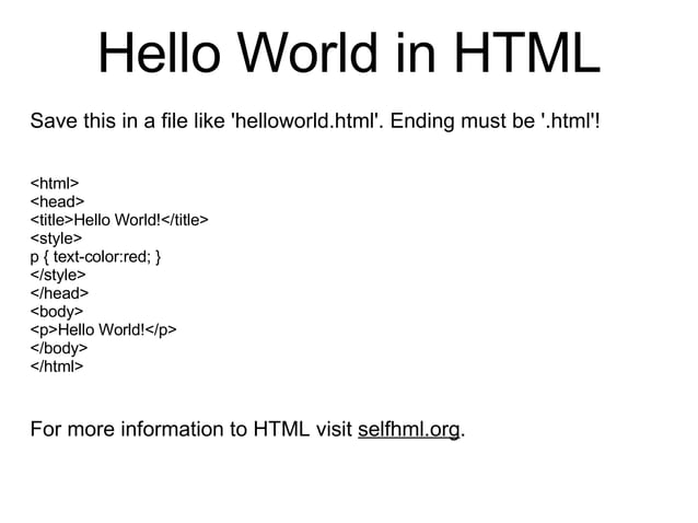 Hello World! | PPT