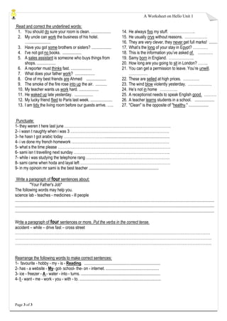 Hello 1 Prep 2 Worksheet | PDF