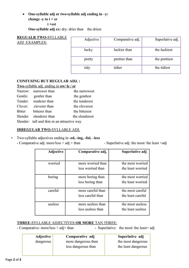Prep 1/Prep 2: Hello/Upstream A2 & B1 (Comparatives and Superlatives) | PDF