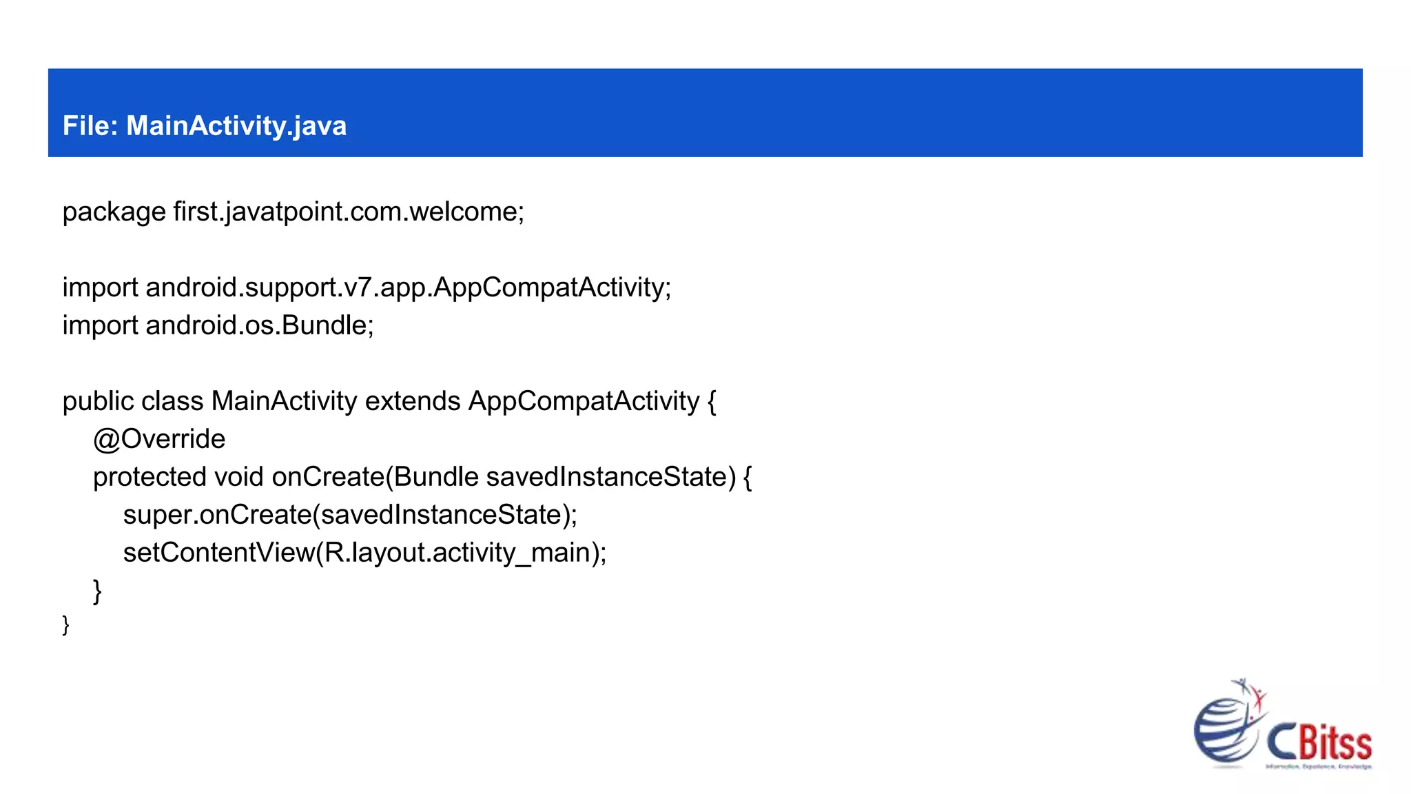 Hello android example. | PPT