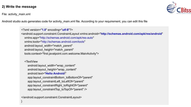 Hello android example. | PPT