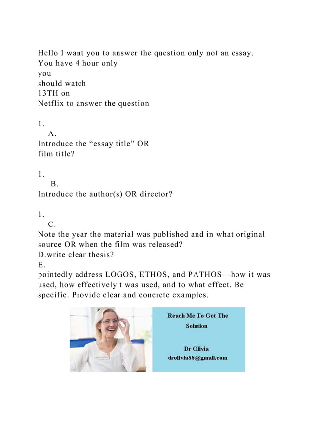 Hello I want you to answer the question only not an essay. You hav.docx