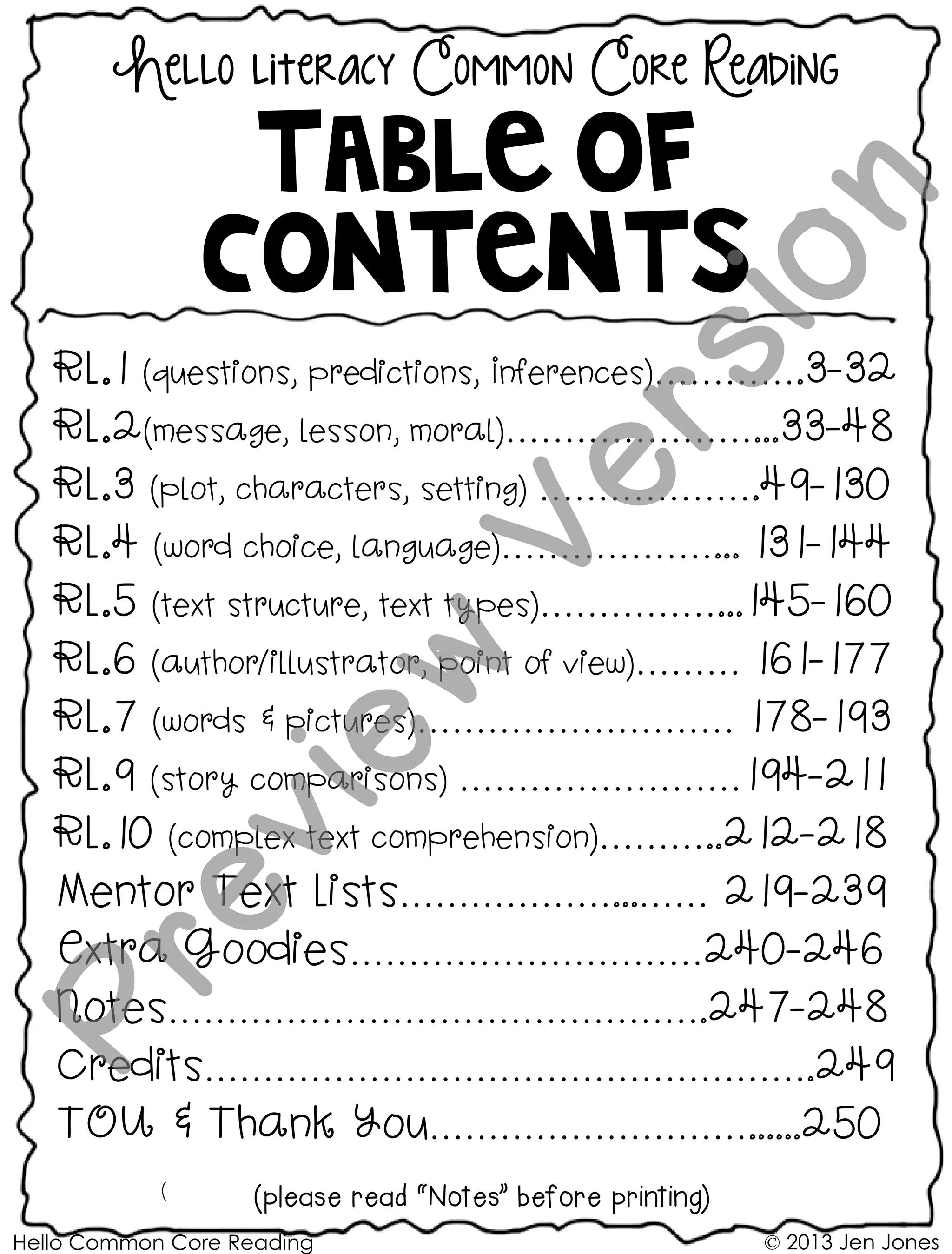 Graphic Organizers for the Common Core: ELA (K-2) Preview Sampler | PPT