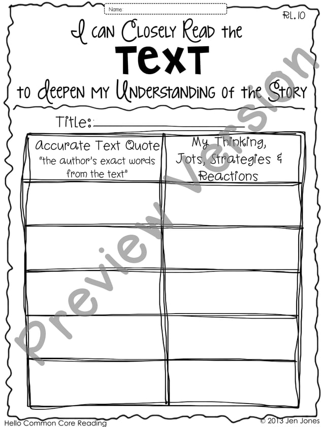 Graphic Organizers for the Common Core: ELA (K-2) Preview Sampler | PPT