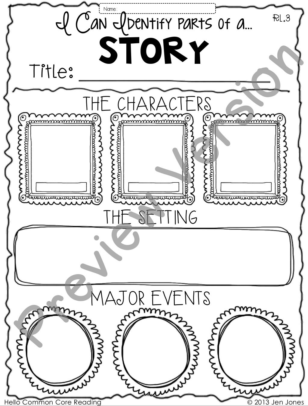 Graphic Organizers for the Common Core: ELA (K-2) Preview Sampler
