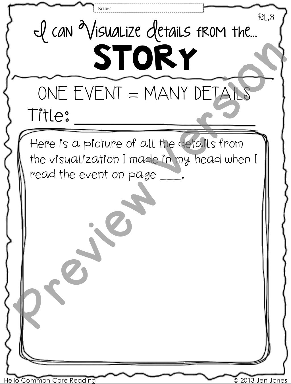 Graphic Organizers for the Common Core: ELA (K-2) Preview Sampler