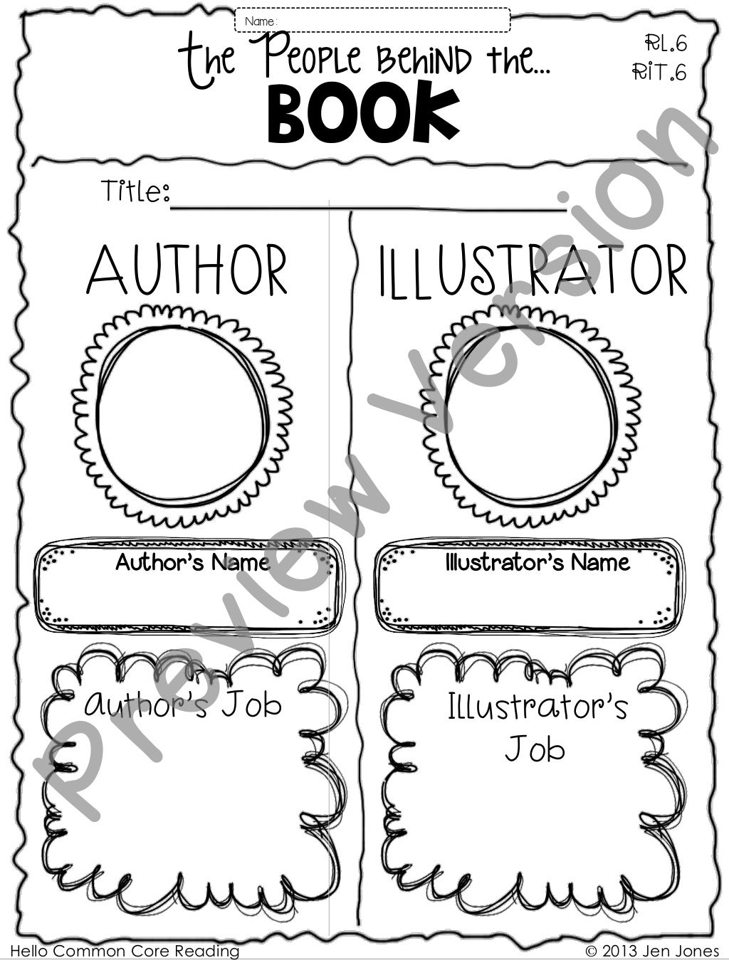 Graphic Organizers for the Common Core: ELA (K-2) Preview Sampler