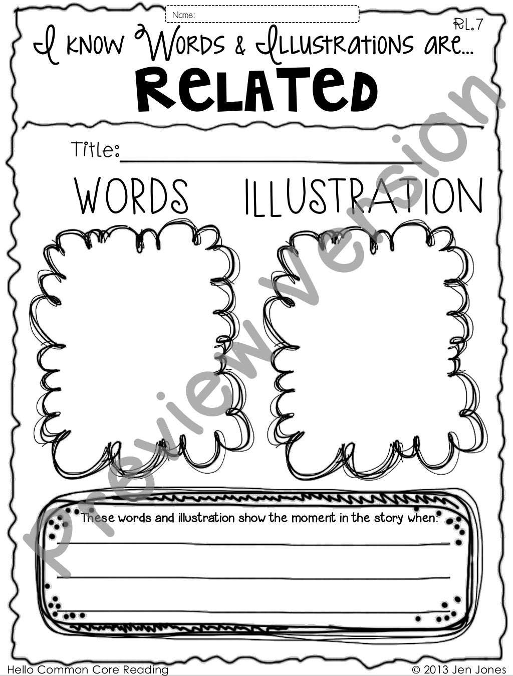 Graphic Organizers for the Common Core: ELA (K-2) Preview Sampler