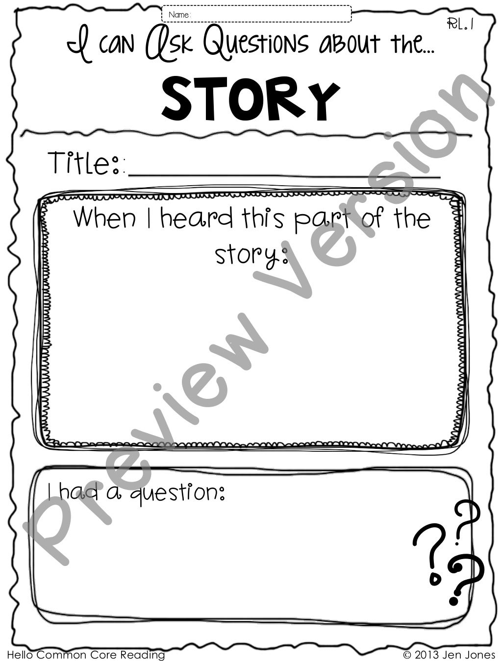 Graphic Organizers for the Common Core: ELA (K-2) Preview Sampler